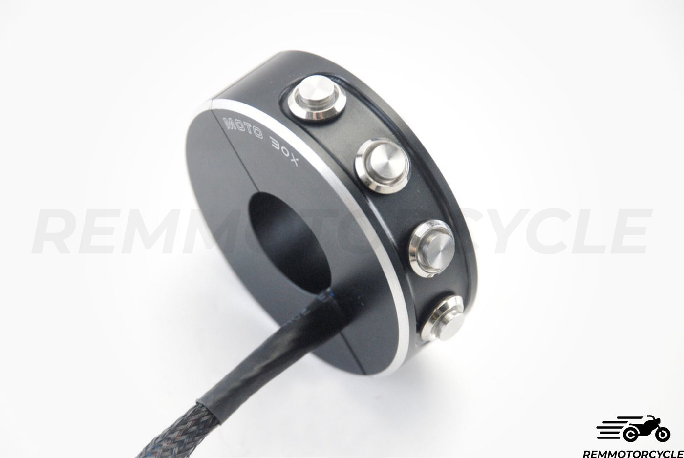 Commodo moto 3 boutons SNAP aluminium noir - Remmotorcycle - REMMOTORCYCLE