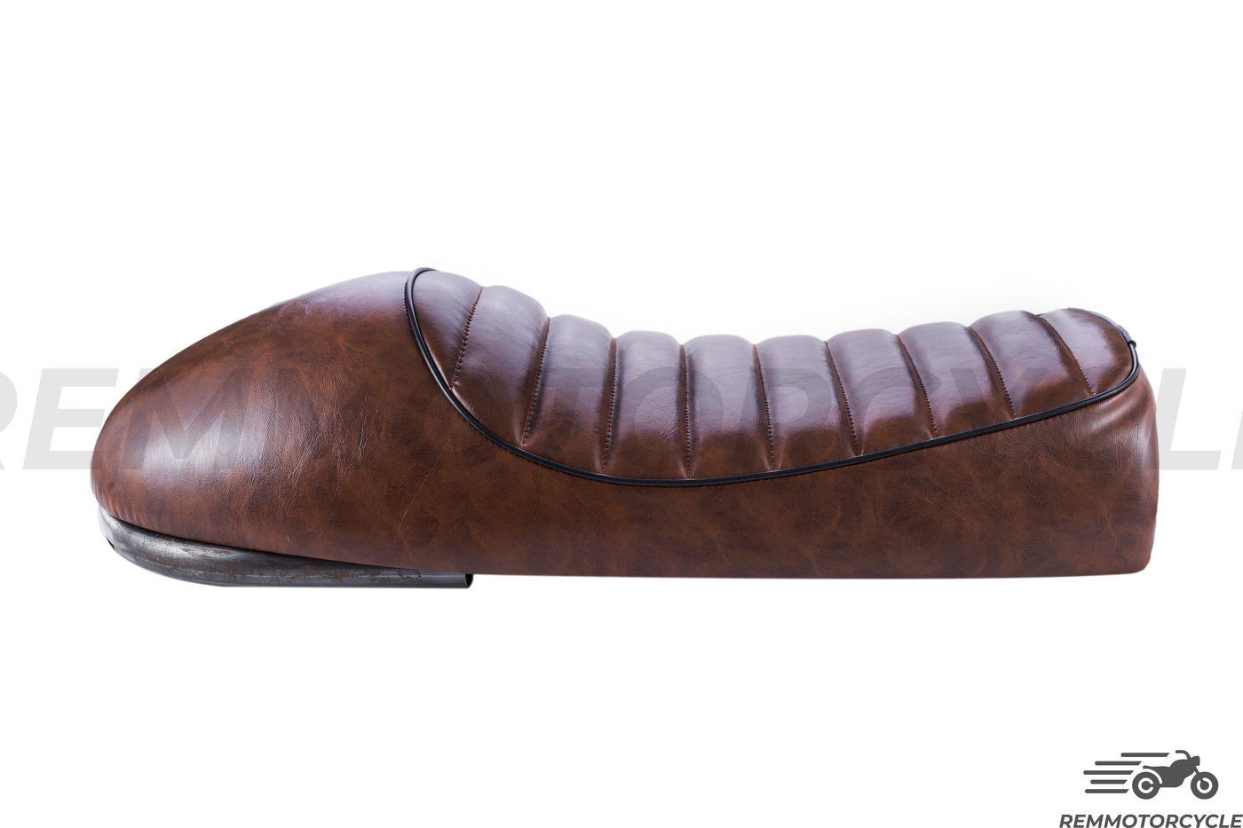 Motorcycle saddle Cafe Racer Brown with LED frame loop - REMMOTORCYCLE